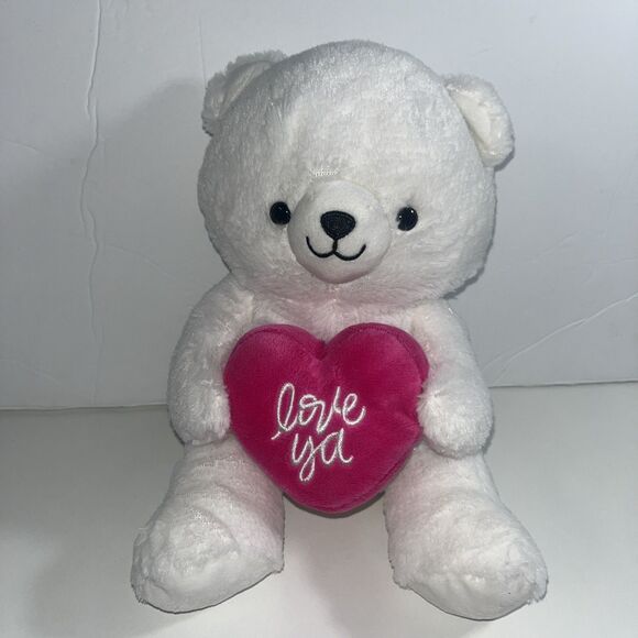 Hallmark | Toys | Hallmark Plush Bear With Heart White Stuffed Animal ...